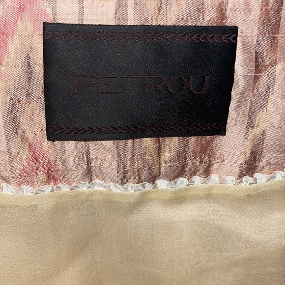 Petrou | Jackets & Coats | Petrou Raw Silk With Embroidery Patches ...